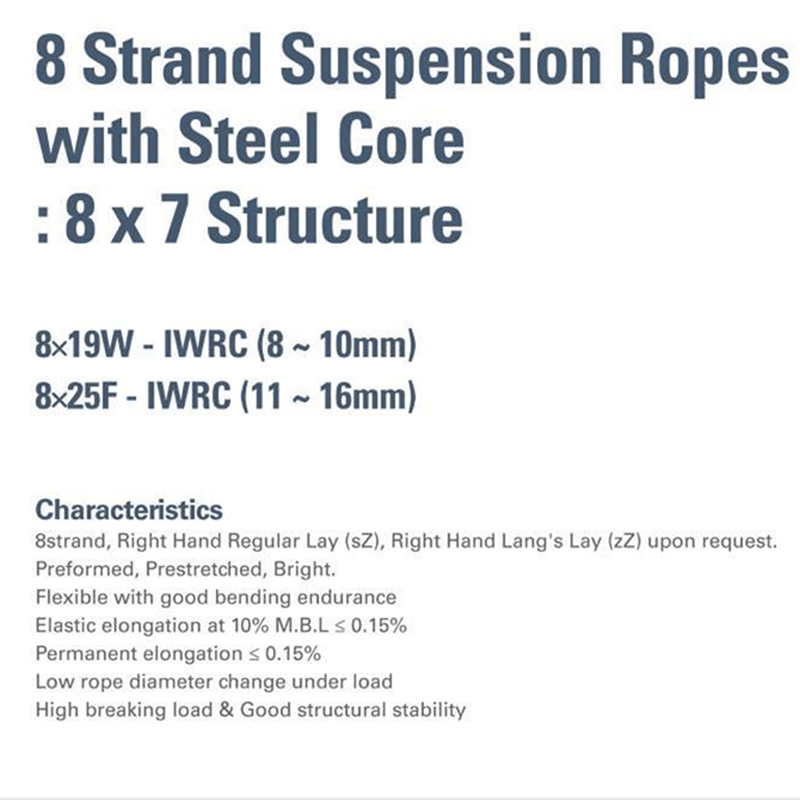 Kiswire Elevator Rope 8 x 7 Structure - Fujita Machine Technology Co., Ltd